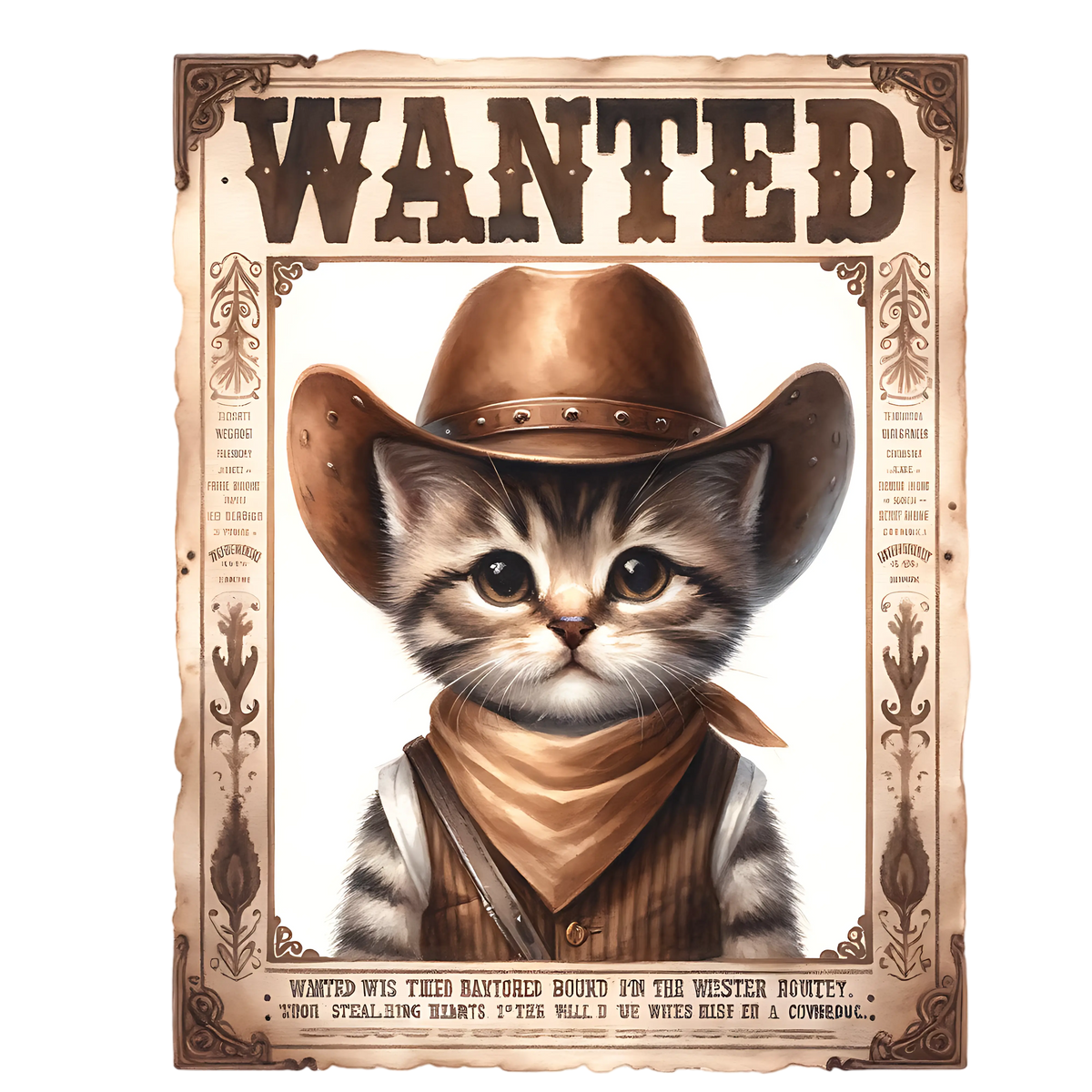 Cowboy Cat (14) Cats Animals Ready To Press Dtf Transfers