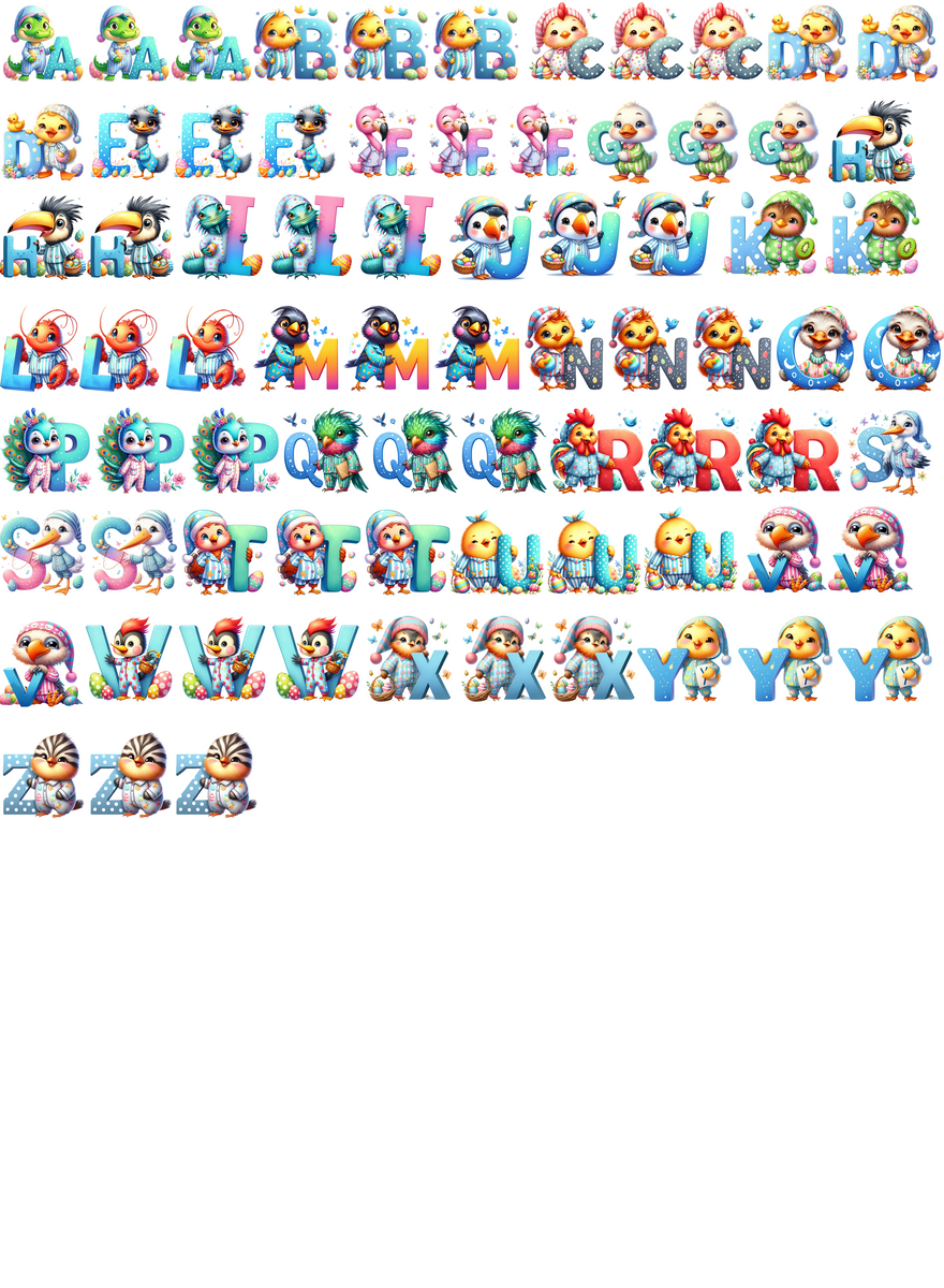 2 Inch Cute Animal Prints Letters Iron on Transfer Shaped Alphabet Rea