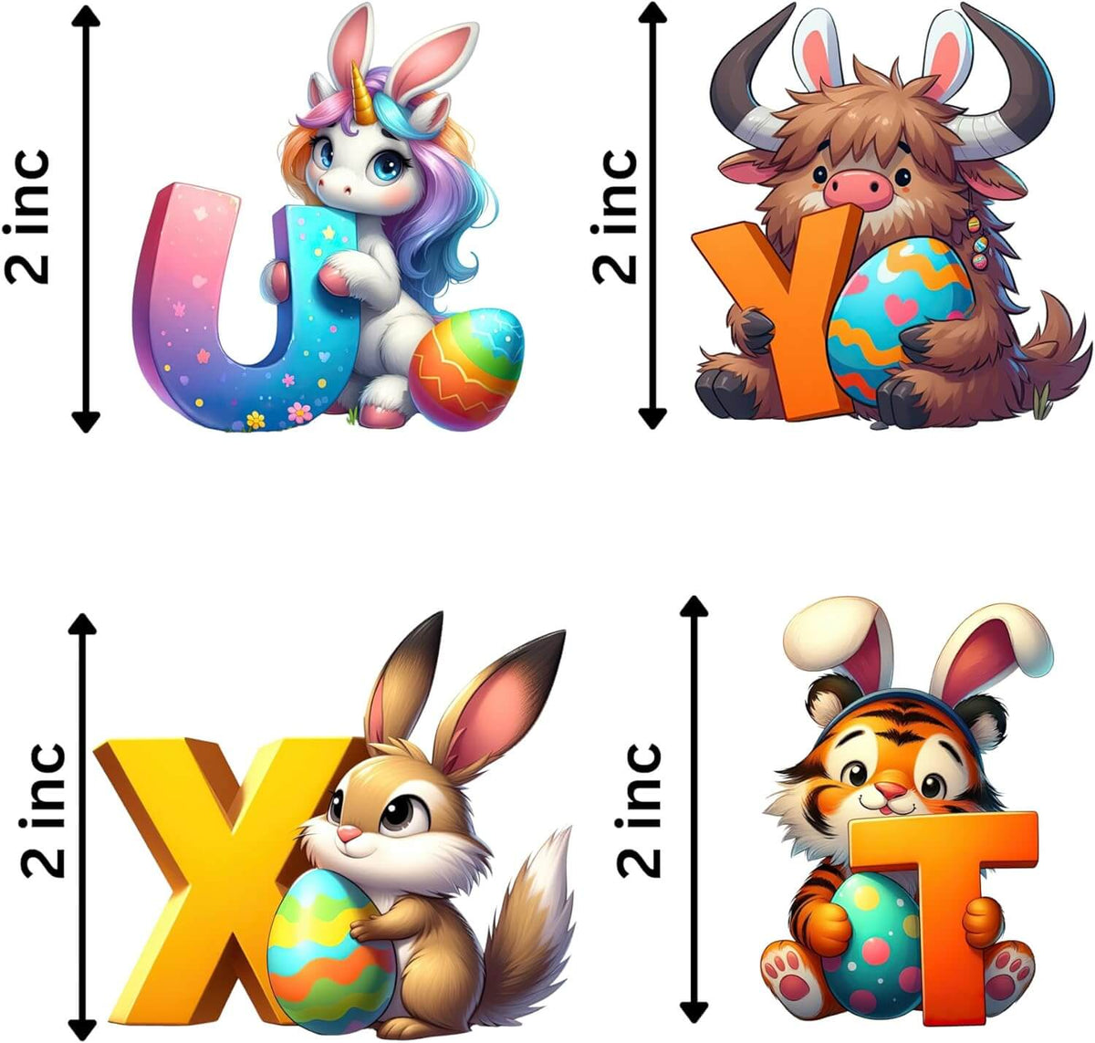 Cartoon A to Z Letter Alphabet Ready To Press Dtf Transfers