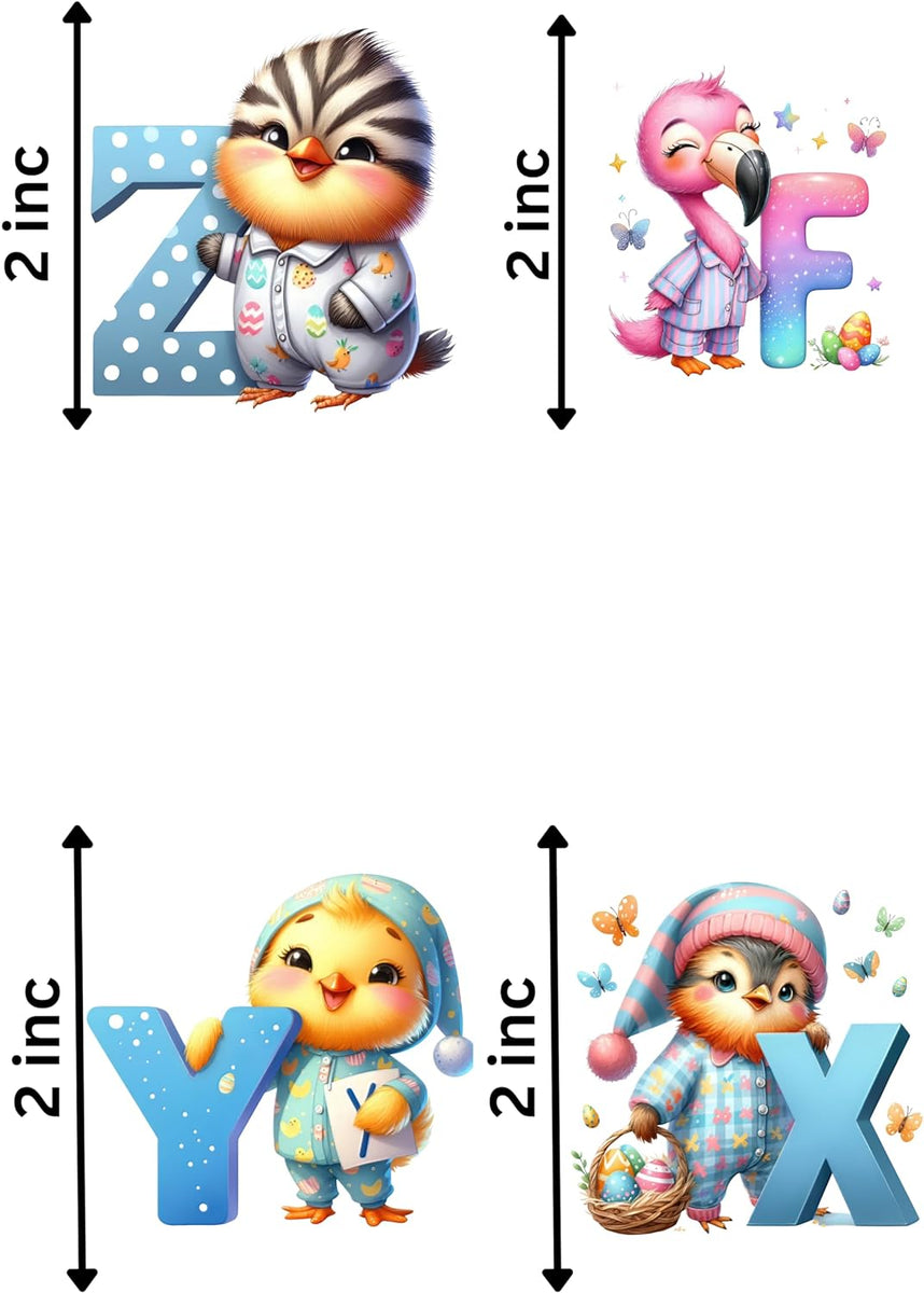 2 Inch Cute Animal Prints Letters Iron on Transfer Shaped Alphabet Rea