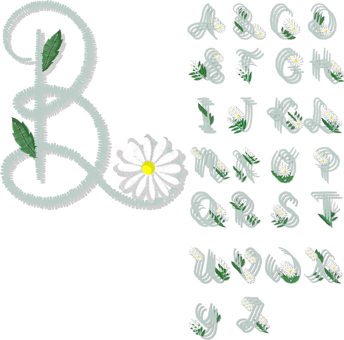 2 Inch Daisy Letters Alphabet Numbers Shaped Alphabet Ready To Press D