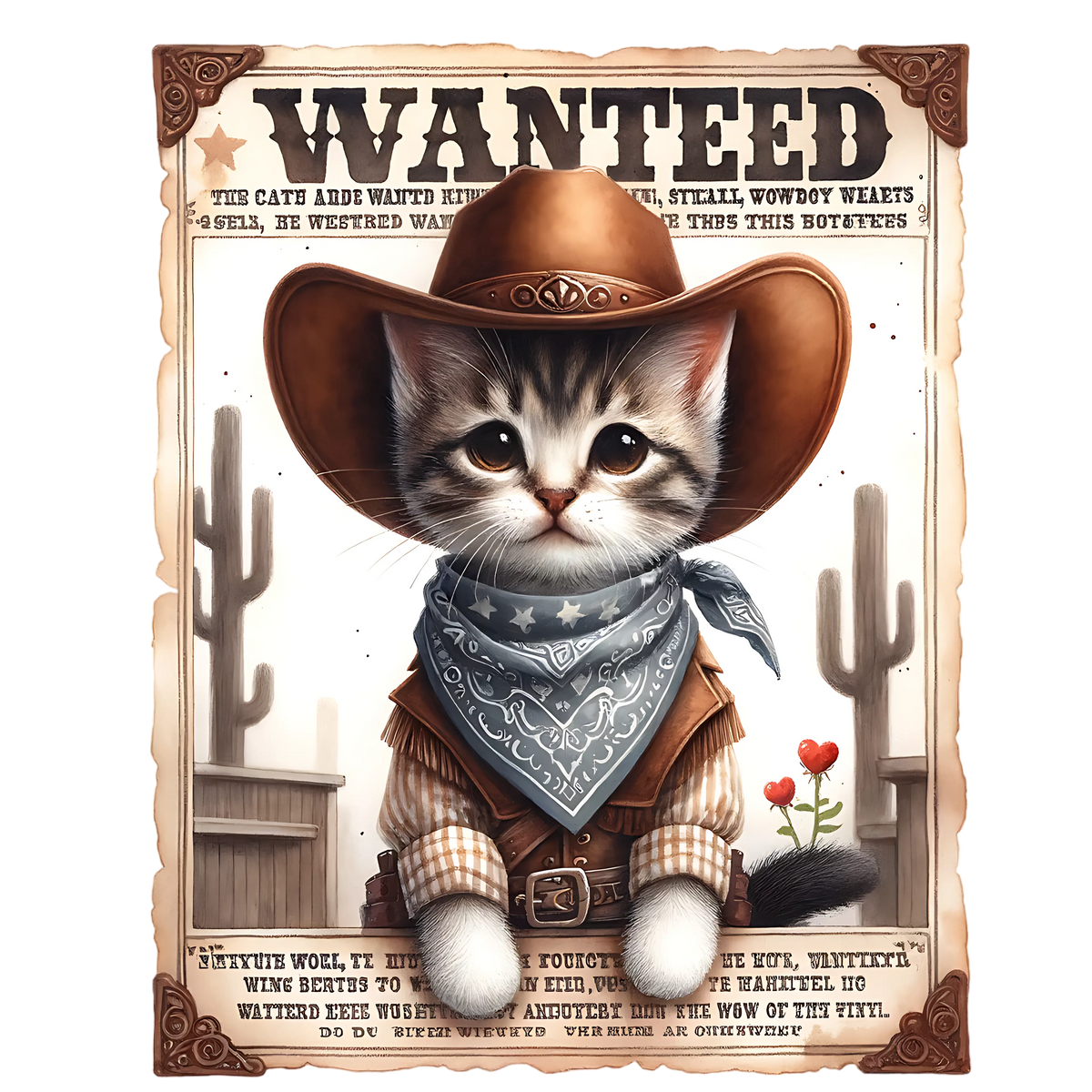 Cowboy Cat (13) Cats Animals Ready To Press Dtf Transfers