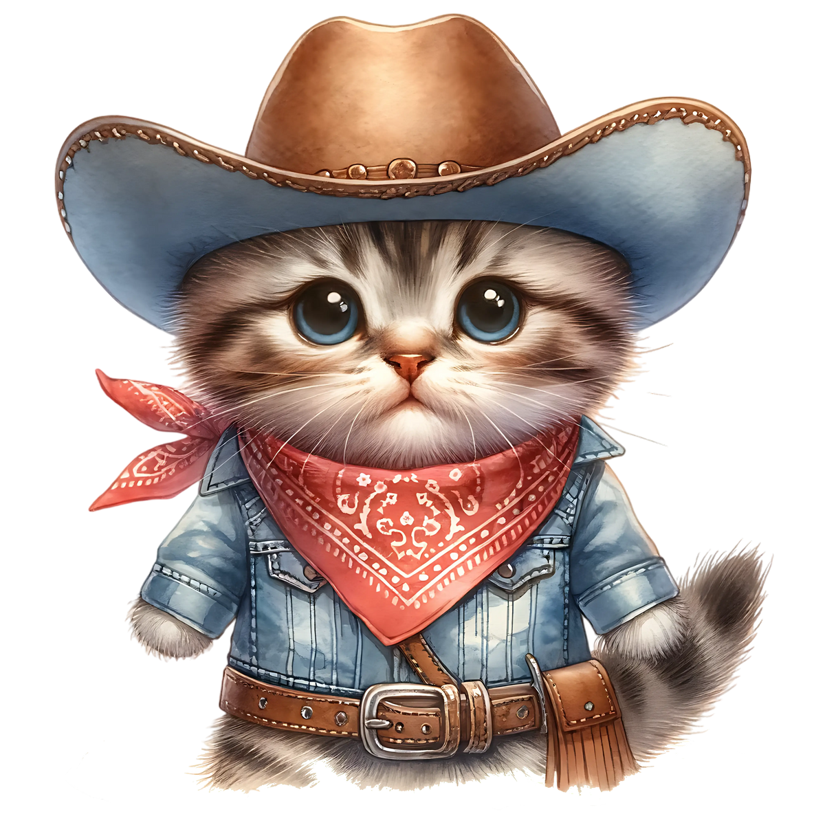 Cowboy Cat (9) Cats Animals Ready To Press Dtf Transfers