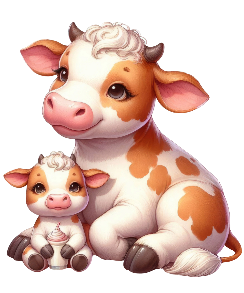 Cute Mama and Baby Animals 10 Farm Animals Animals Ready To Press Dtf