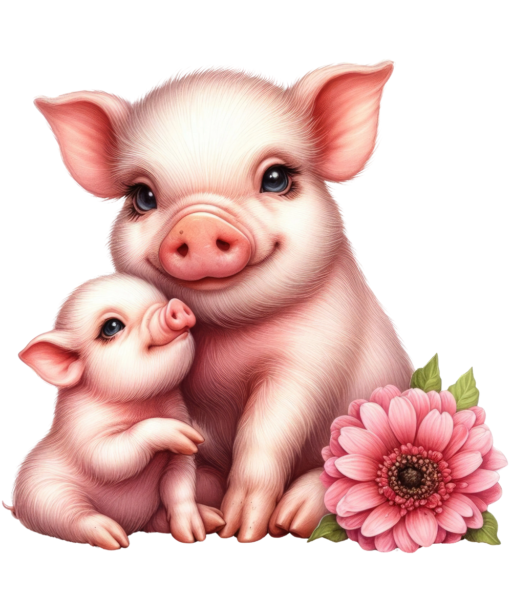 Cute Mama and Baby Animals 9 Farm Animals Animals Ready To Press Dtf T
