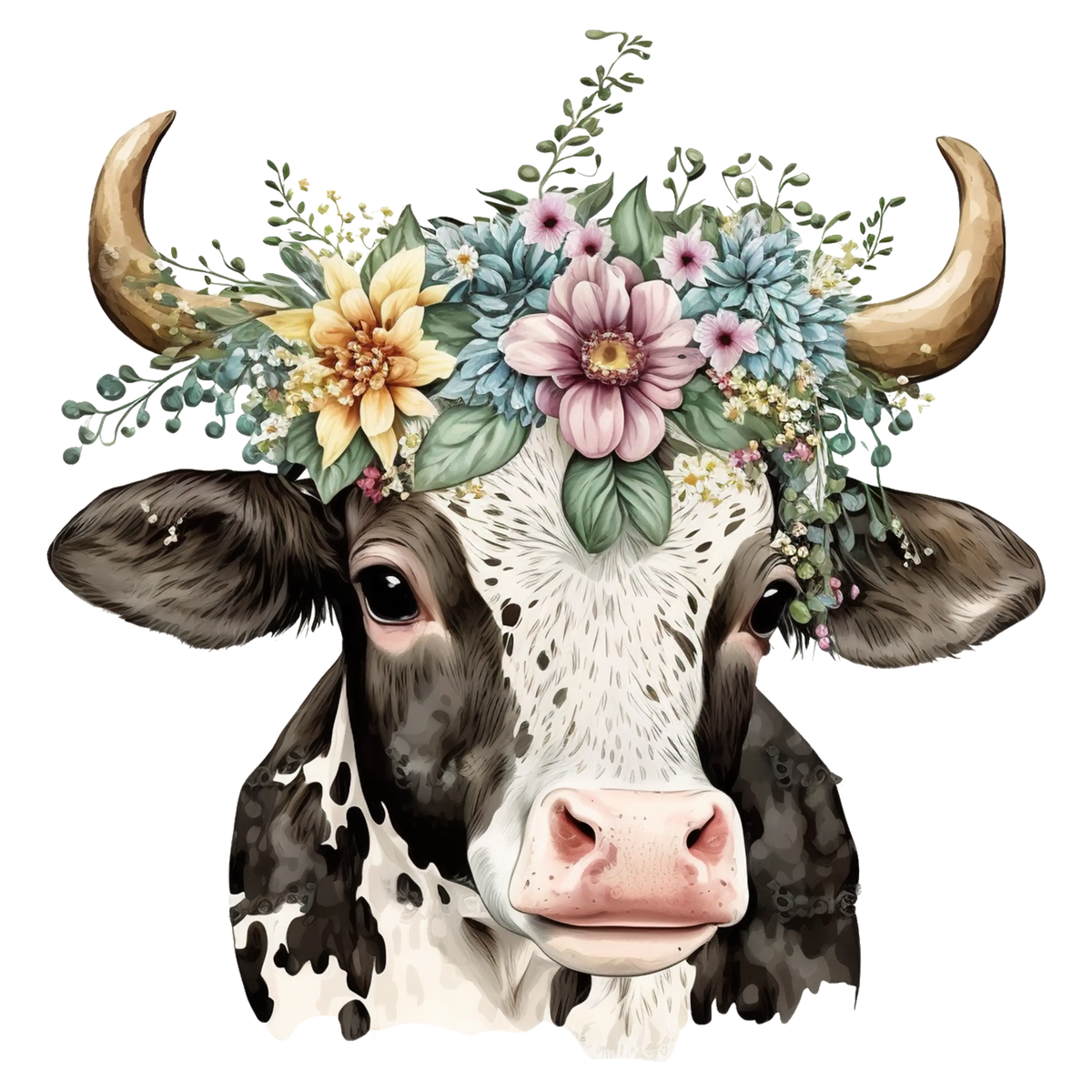 Floral Cow 3 Farm Animals Animals Ready To Press Dtf Transfers
