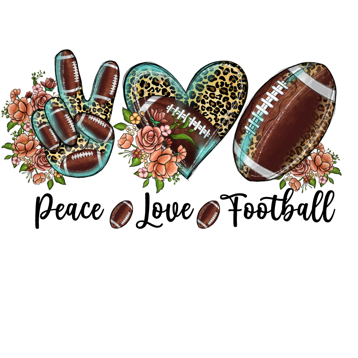 Football Heart Football Sports Ready To Press Dtf Transfers