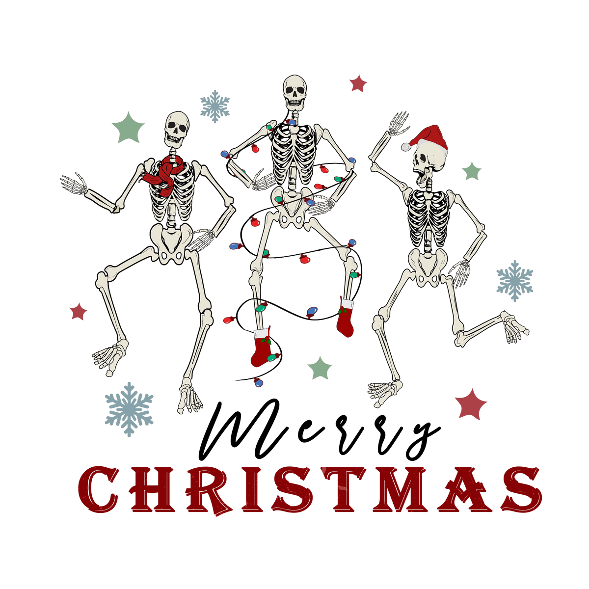 Merry_christmas skeleton (4) Christmas Ready To Press Dtf Transfers