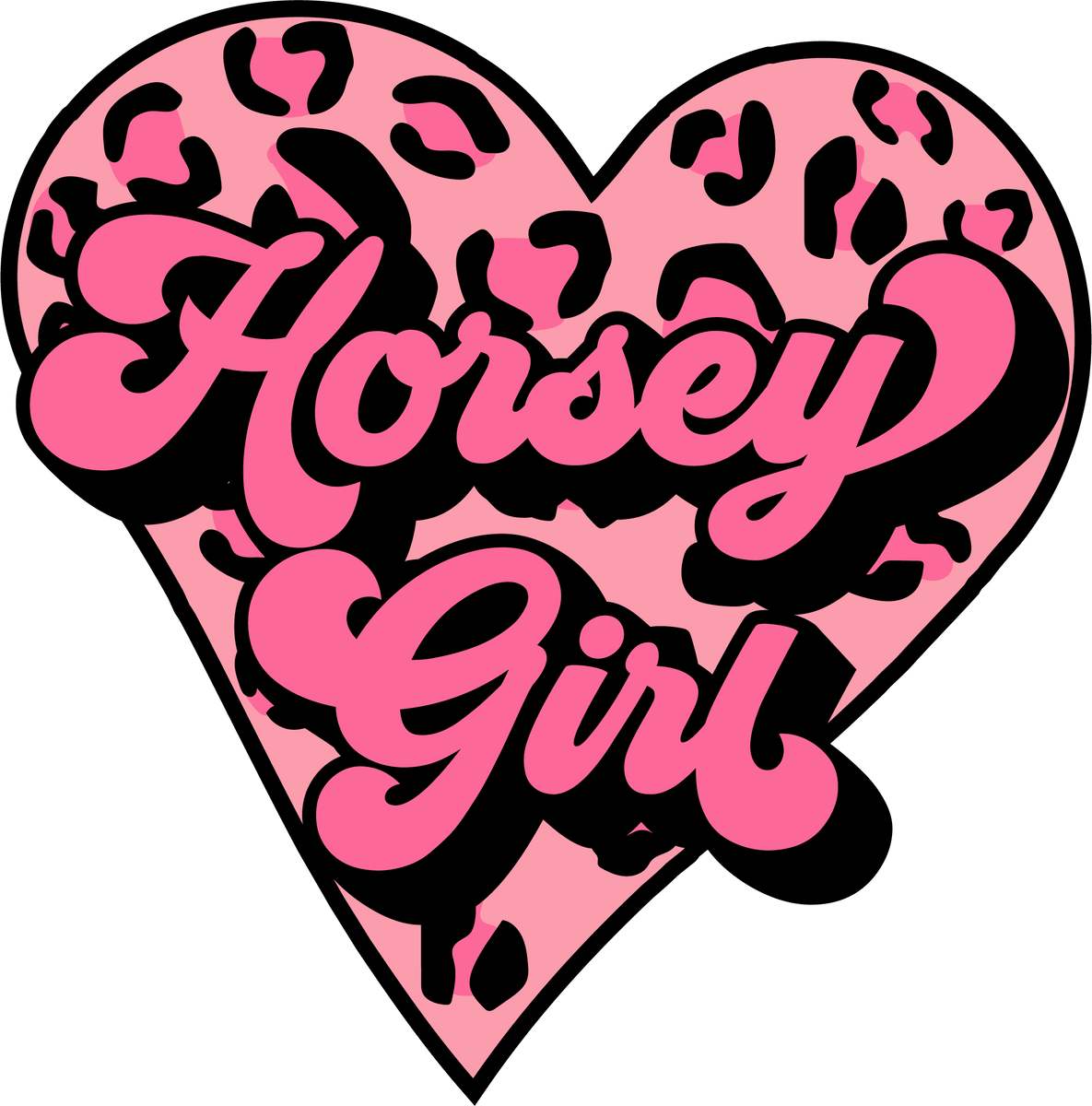 horsey girl heart Horses Animals Ready To Press Dtf Transfers