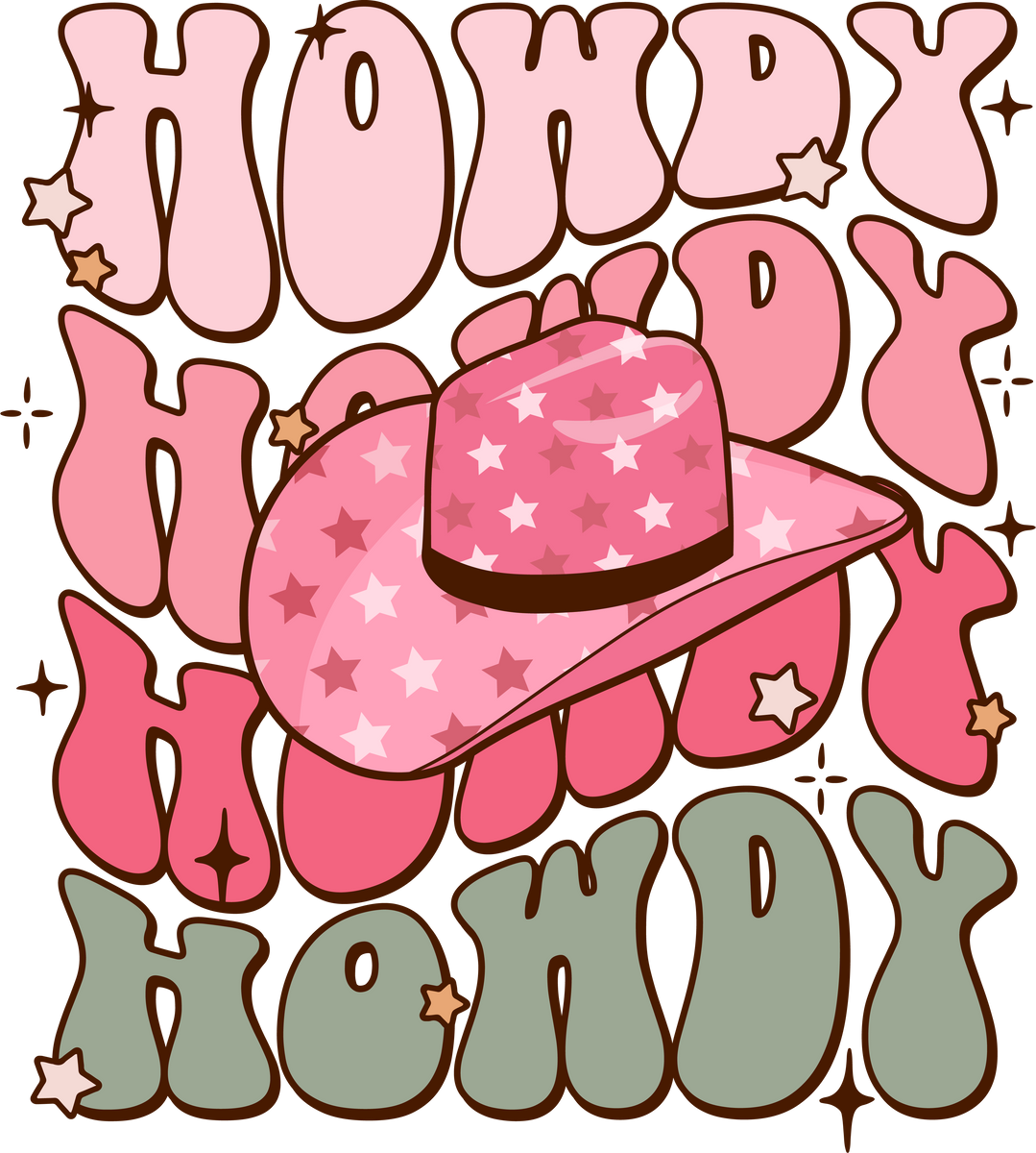 howdy cowboy hat Horses Animals Ready To Press Dtf Transfers