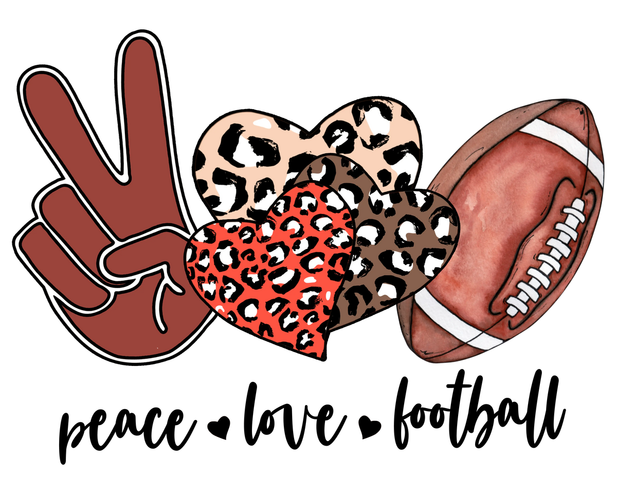 Peace love football Football Sports Ready To Press Dtf Transfers
